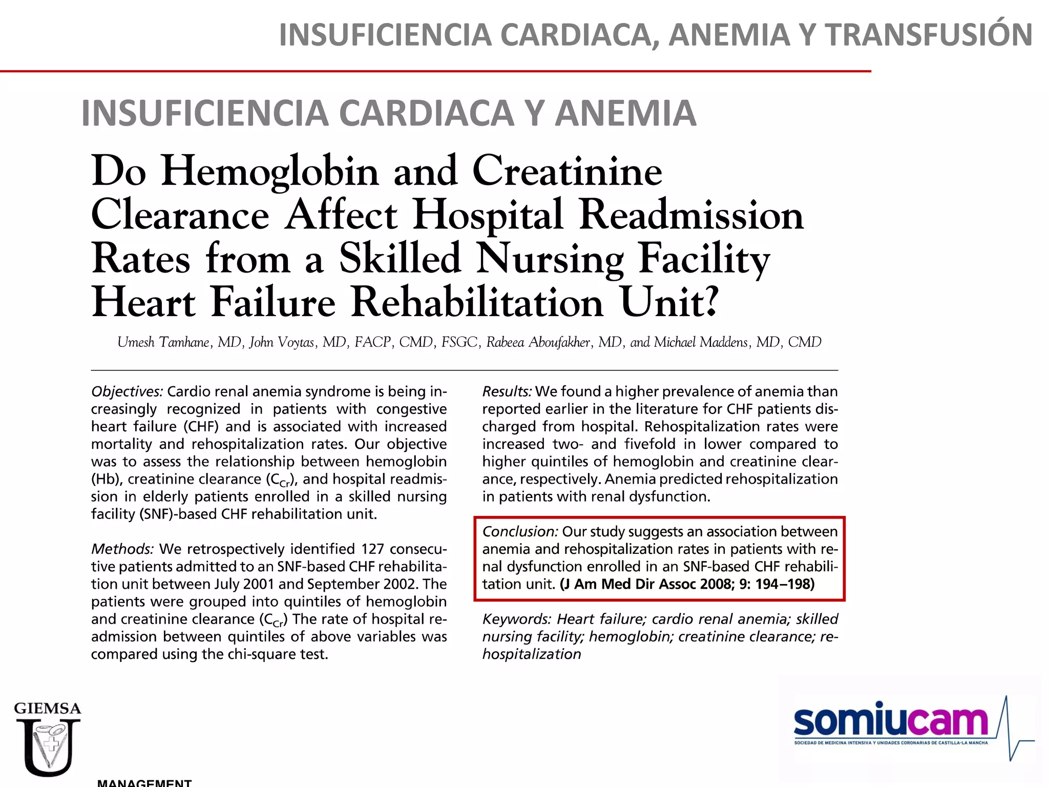 Anemia, insuficiencia cardíaca y transfusión. Talavera 2016 | PPT