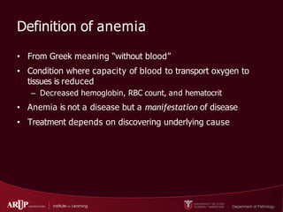 Anemia Lecture for the MLT students.pptx