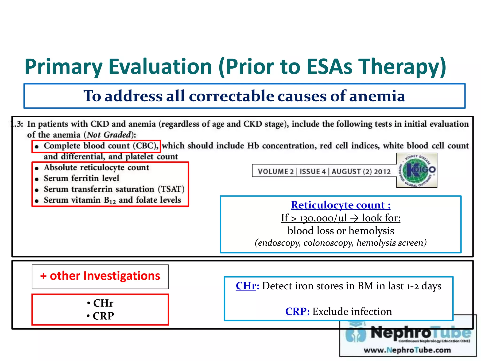 Anemia management in CKD (ESA Therapy) - Dr. Gawad | PPT