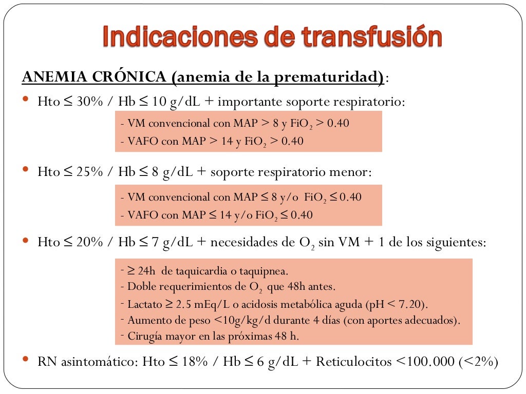 Anemia neonatal. Indicaciones de transfusión y exsanguinotransfusión