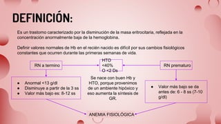 Anemia del RECIEN NACIDO GENERALIDADES.pptx