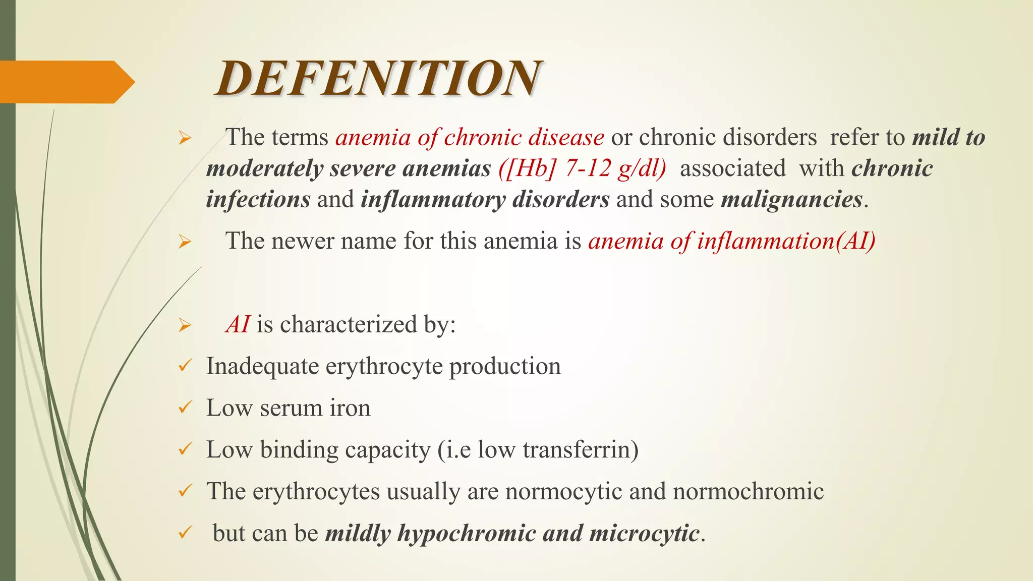 Anemia of chronic disease | PPTX