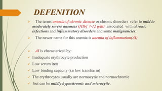 Anemia of chronic disease | PPTX
