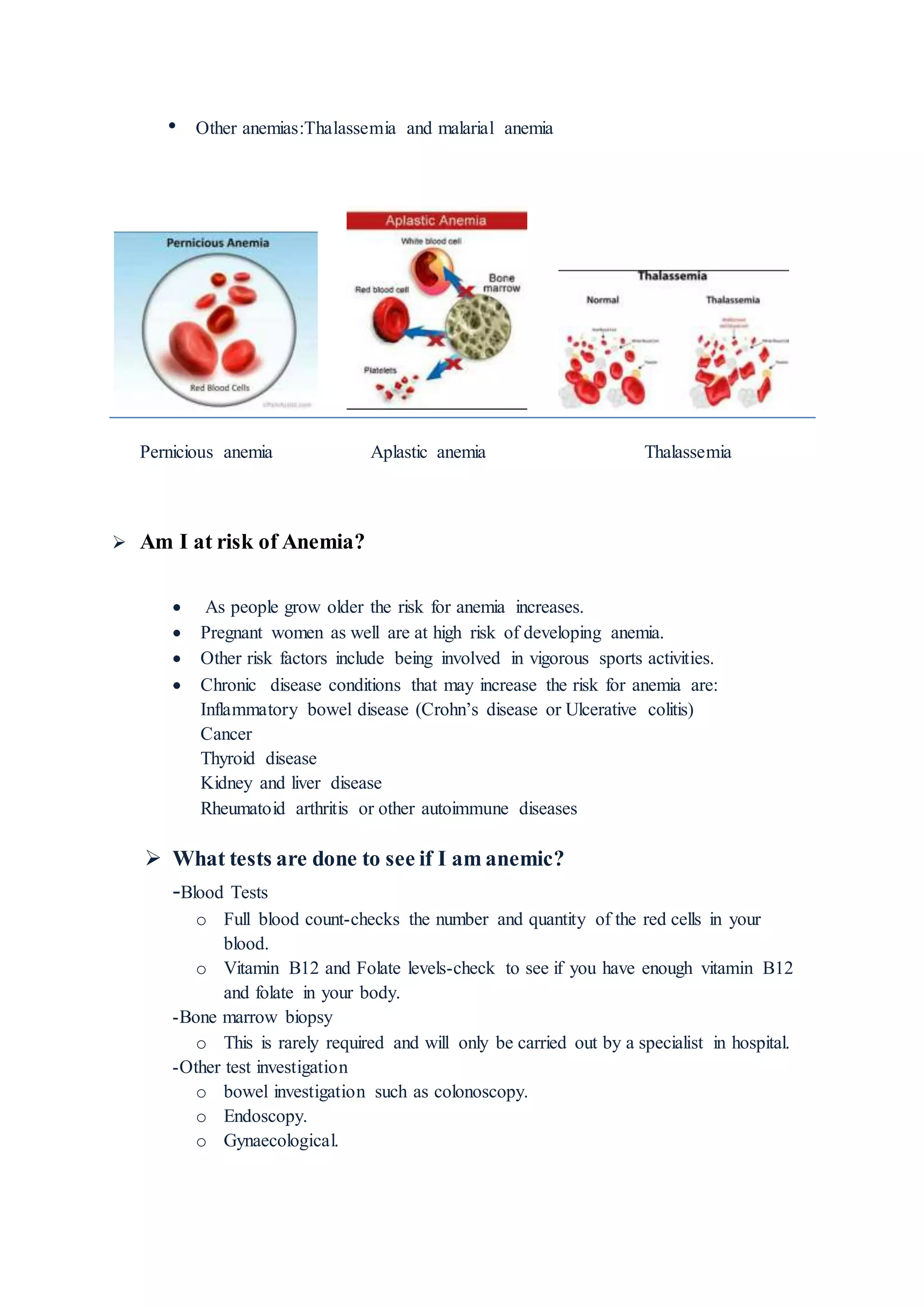 Anemia patient information leaflet | DOCX