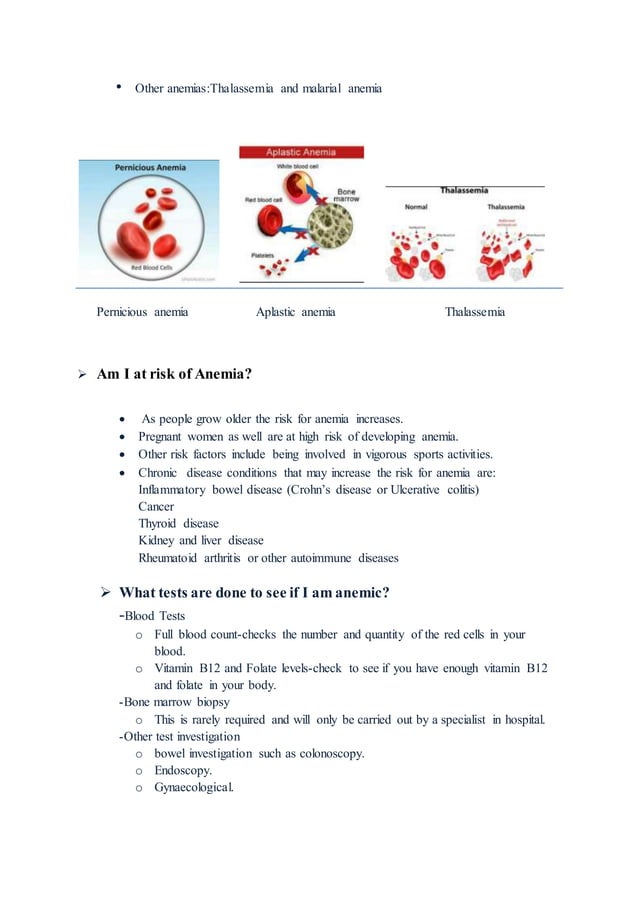 Anemia patient information leaflet | DOCX