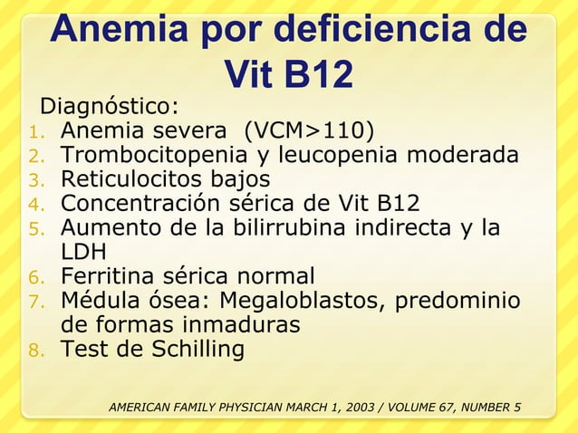 Relación De La Anemia Megaloblástica Y La Deficiencia De Vitamina B12 ...