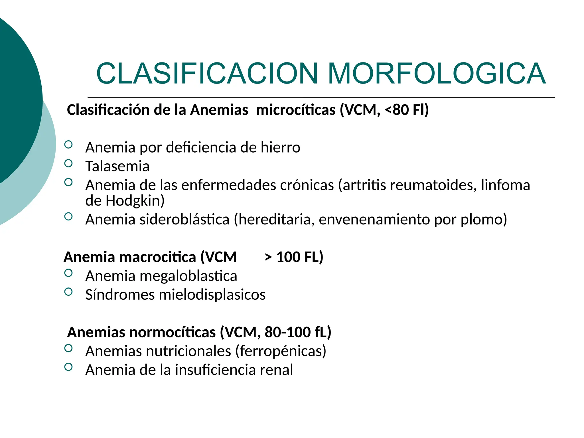 anemias breve descripción de cada una de ellas | PPTX