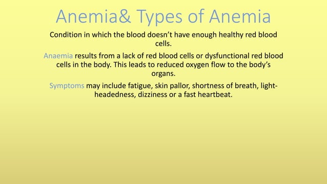 Anemia & types of anemia