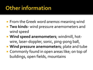 Anemometer Pd. 4 | PPTX
