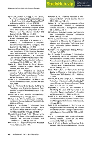AN EMPIRICAL INVESTIGATION OF THE FACTORS AFFECTING DATA WAREHOUSING ...