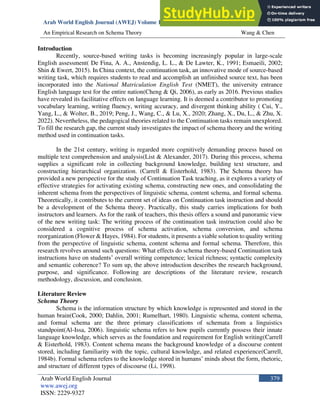 An Empirical Research On Schema Theory Based Teaching Of The Continuation Task For Chinese ...