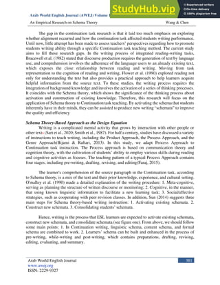 An Empirical Research On Schema Theory Based Teaching Of The Continuation Task For Chinese ...