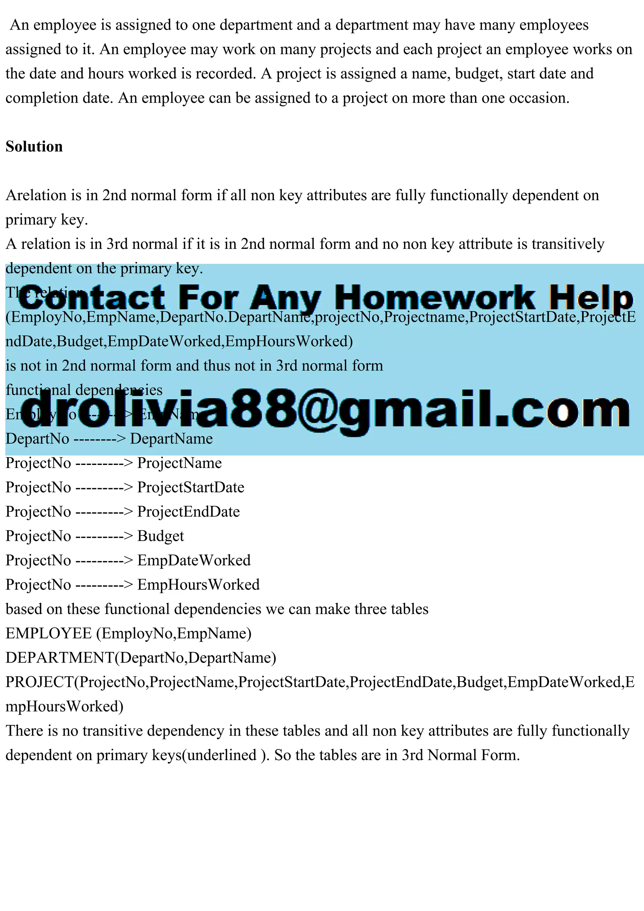 An employee is assigned to one department and a department may have m.pdf