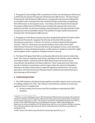 An enabliing environmet for cso a synthesis of evidence of progress ...