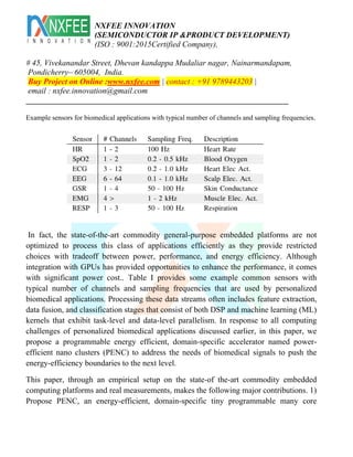 An energy efficient programmable many core accelerator for personalized biomedical applications ...