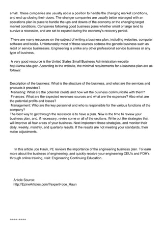 An Engineering Business Plan | PDF