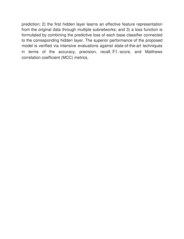 An Enhanced Deep Learning Neural Network For The Detection And