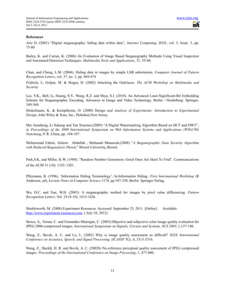 An enhanced least significant bit steganographic method for information hiding | PDF