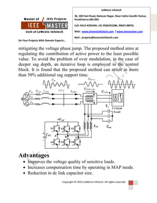 An enhanced voltage sag compensation scheme for dynamic voltage restorer | PDF