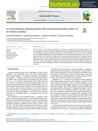 An Environmental Education Project That Measures Particulate Matter Via ...