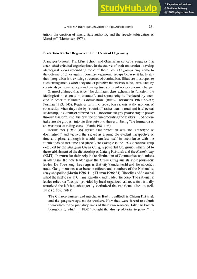 A Neo-Marxist Explanation Of Organized Crime | PDF | Crime & Harmful ...