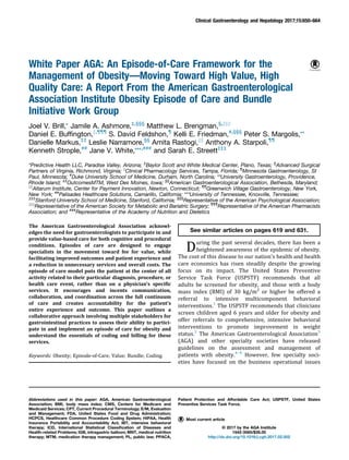 White Paper AGA: An Episode-of-Care Framework for the Management of ...