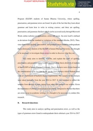 An Error Analysis On Undergraduate Thesis Abstracts Of English Language ...