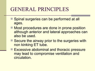 Anes cons in spinal surgeries | PPT