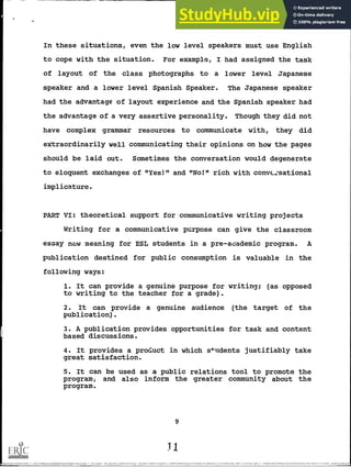 An ESL Program Yearbook As Writing And Interactional Inspiration | PDF