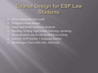 An esp program for students of law | PPTX | Postgraduate Education ...