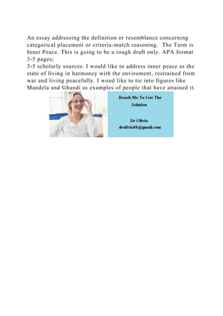 An essay addressing the definition or resemblance concerning categor.docx