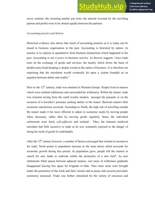 An Essay On Accounting History Bookkeeping In The Middle Ages | PDF