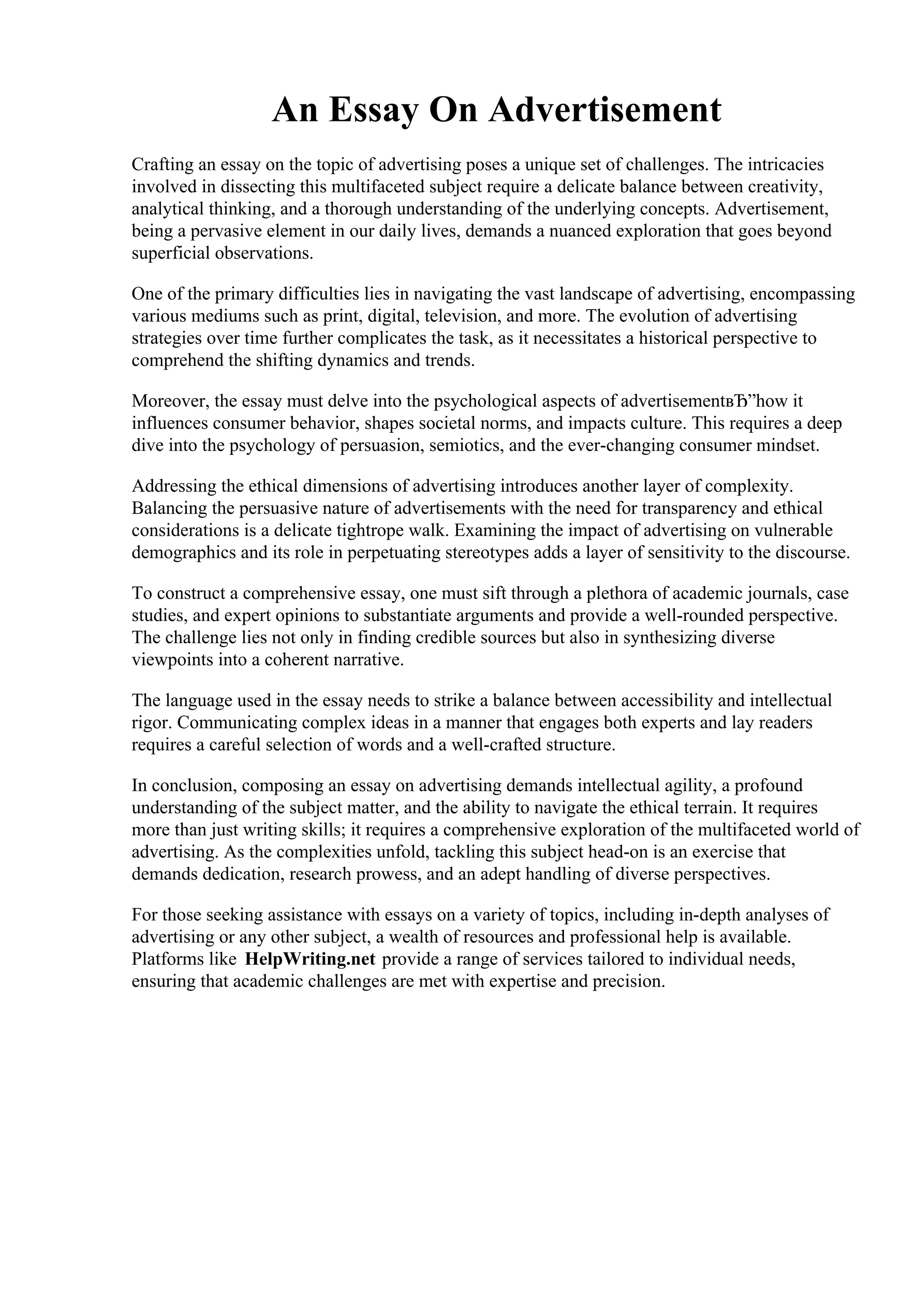 An Essay On Advertisement.pdf