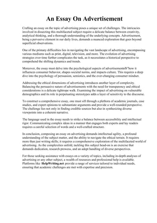 An Essay On Advertisement.pdf