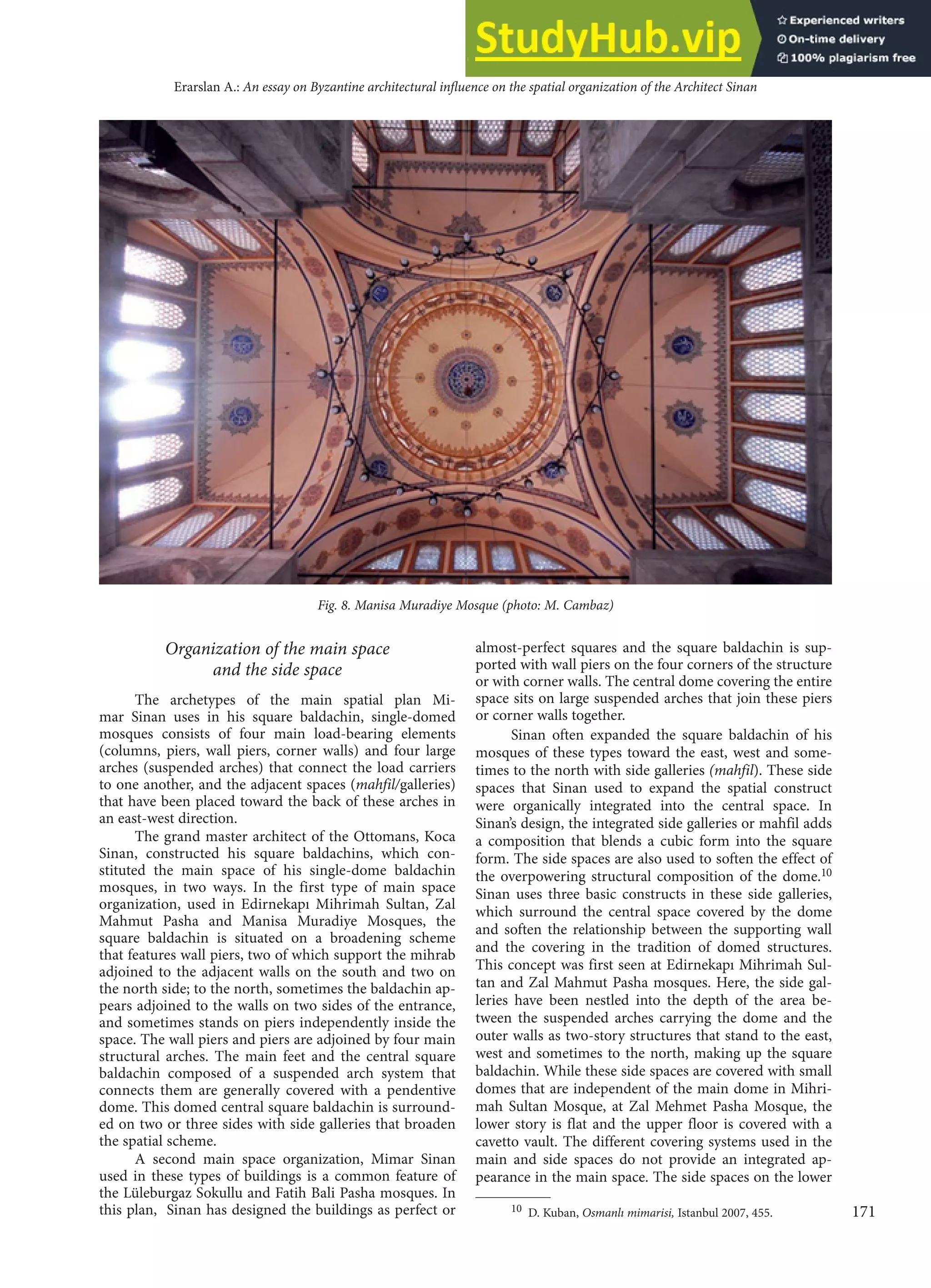An Essay On Byzantine Architectural Influence On The Spatial Organization Of The Architect Sinan ...