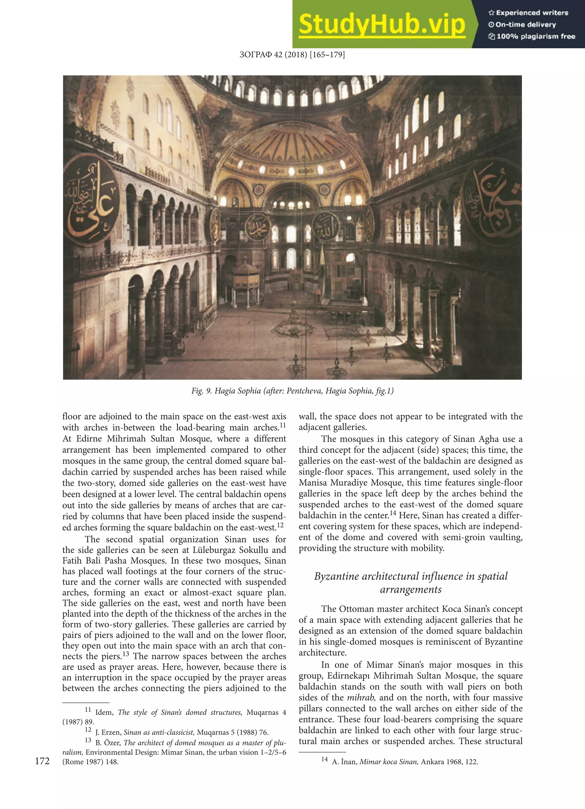 An Essay On Byzantine Architectural Influence On The Spatial Organization Of The Architect Sinan ...
