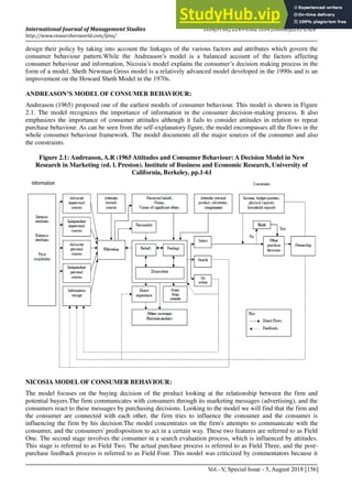 An Essay On Consumer Behaviour Theories And Frameworks | PDF