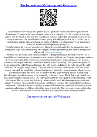 An Essay On Courage | PDF