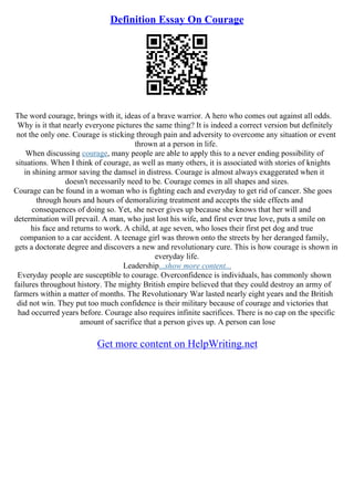 An Essay On Courage | PDF