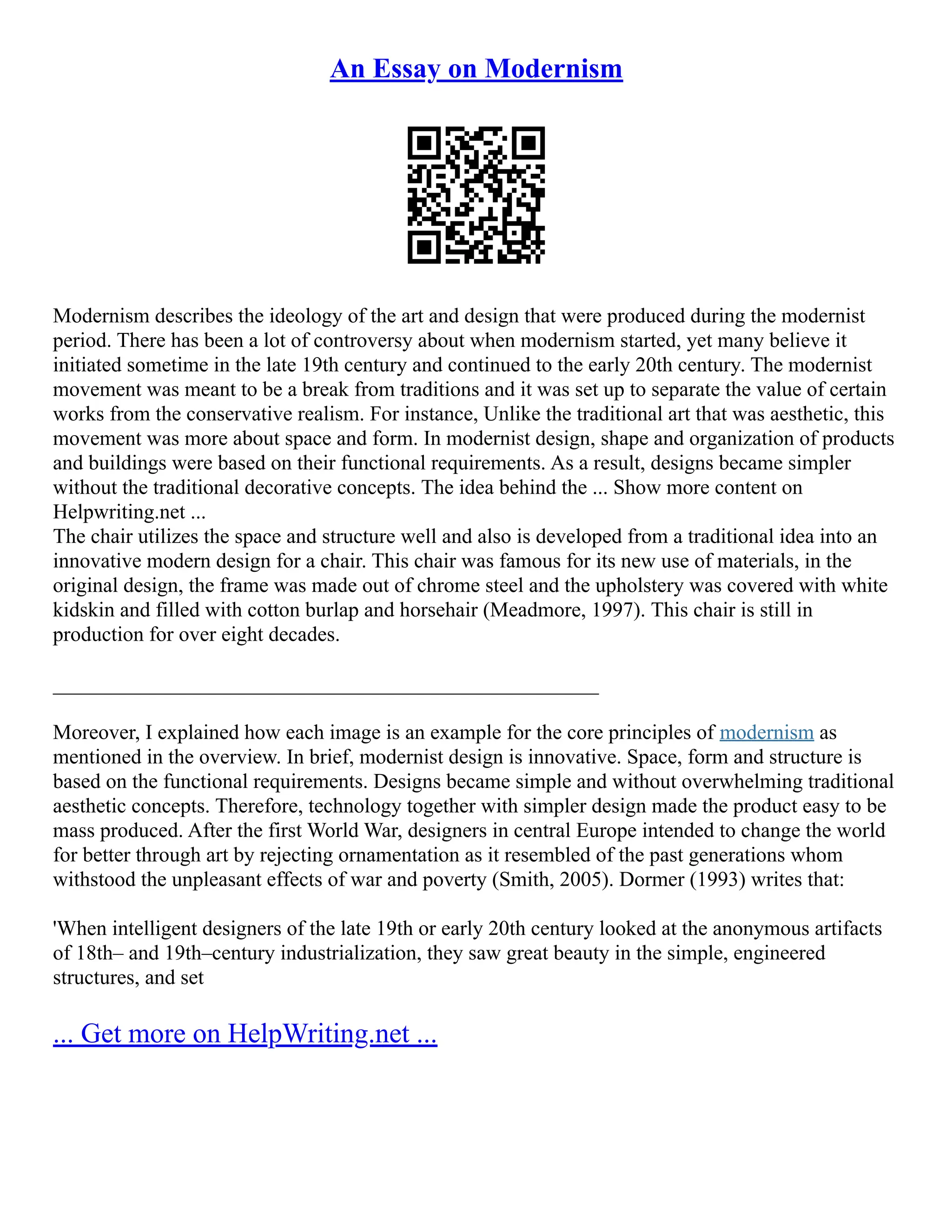 An Essay On Modernism | PDF
