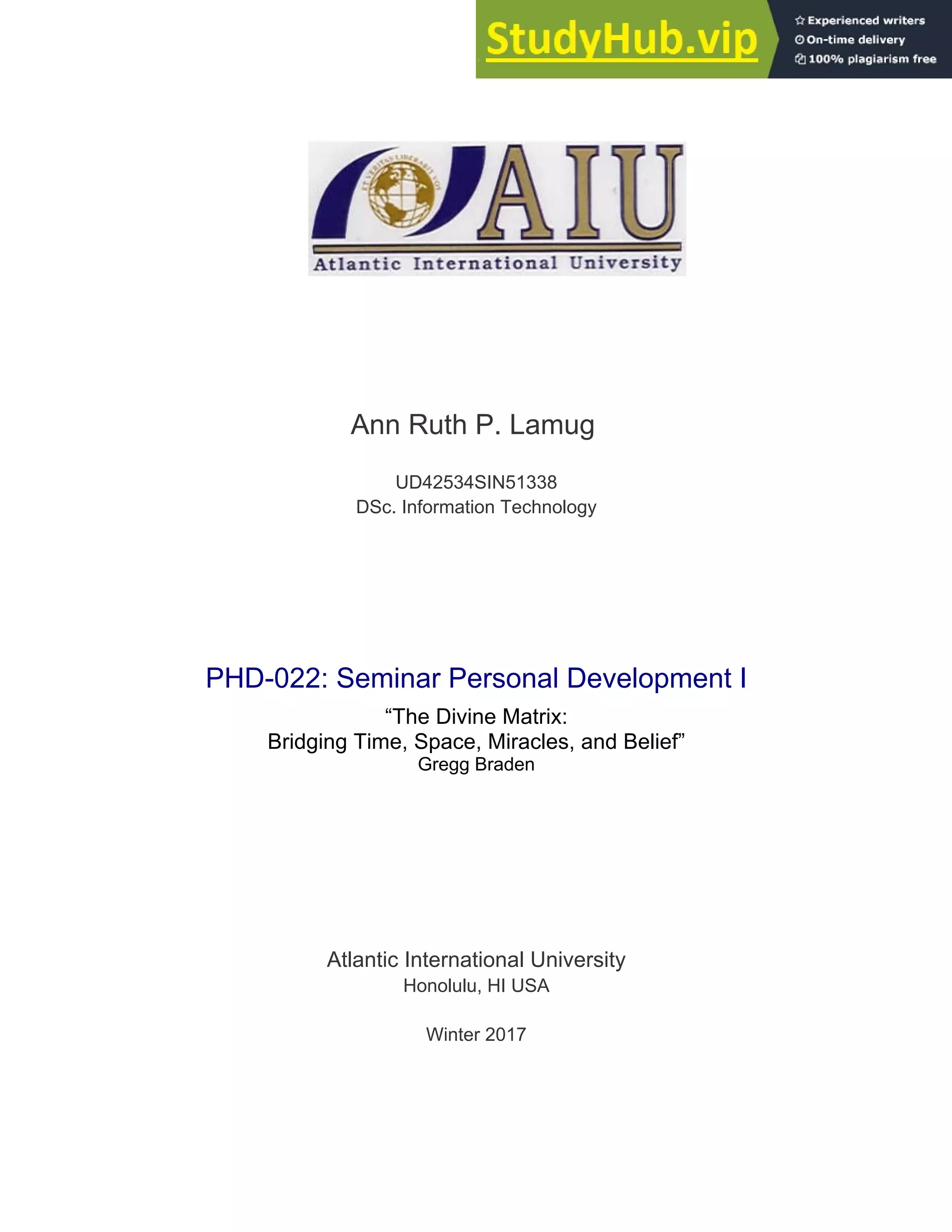 An Essay on quot The Divine Matrix quot by Gregg Braden.pdf