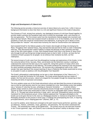 An Essay On The Christian Liberal Arts | PDF