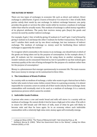 An Essay On The Nature And Types Of Money | PDF