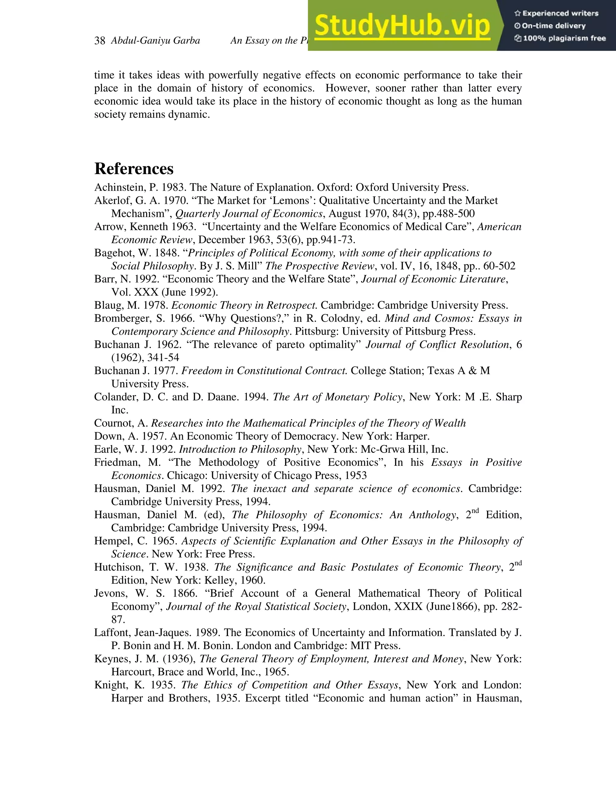 An Essay On The Philosophy And Methodology Of Economics | PDF