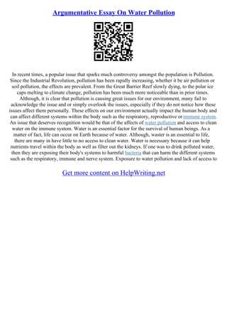 An Essay On Water Pollution | PDF