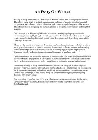 An Essay On Women.pdf
