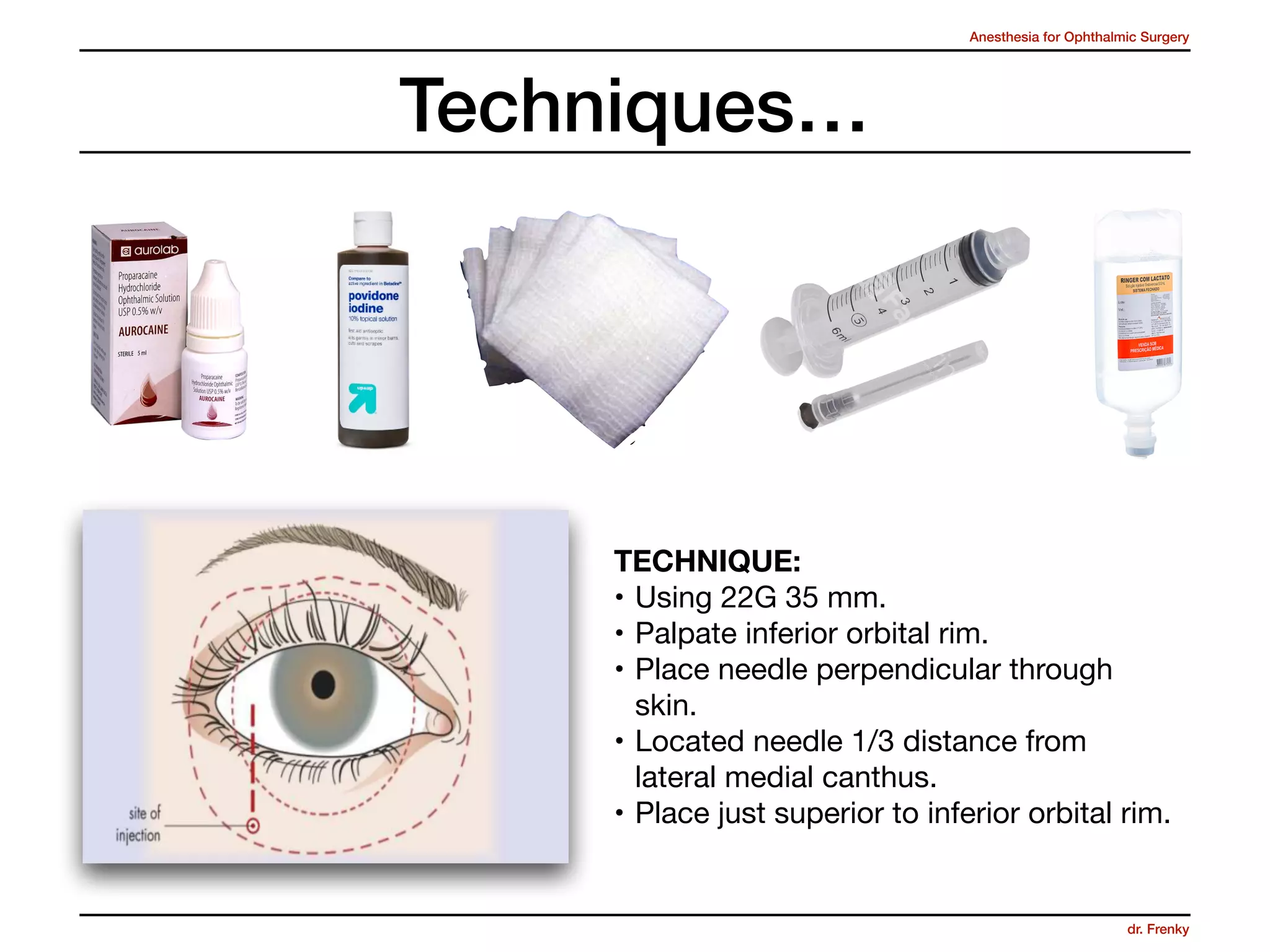 Anesthesia for Ophthalmic Surgery | PDF