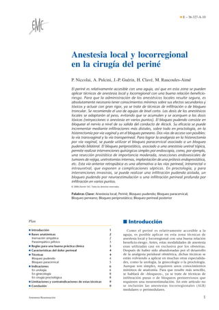 Anestesia local y locorregional en la cirugía del periné 001 03 03 16 | PDF