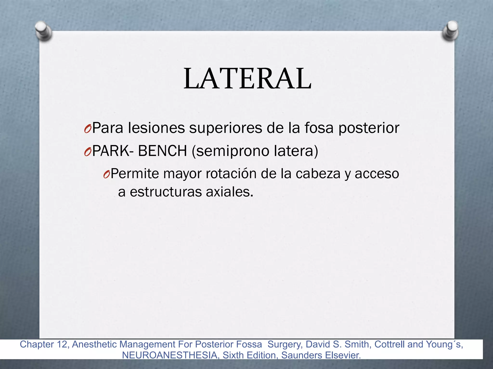 Anestesia para fosa posterior | PDF