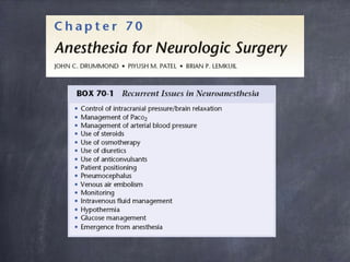 Anesthesia for neurosurgery | PPTX